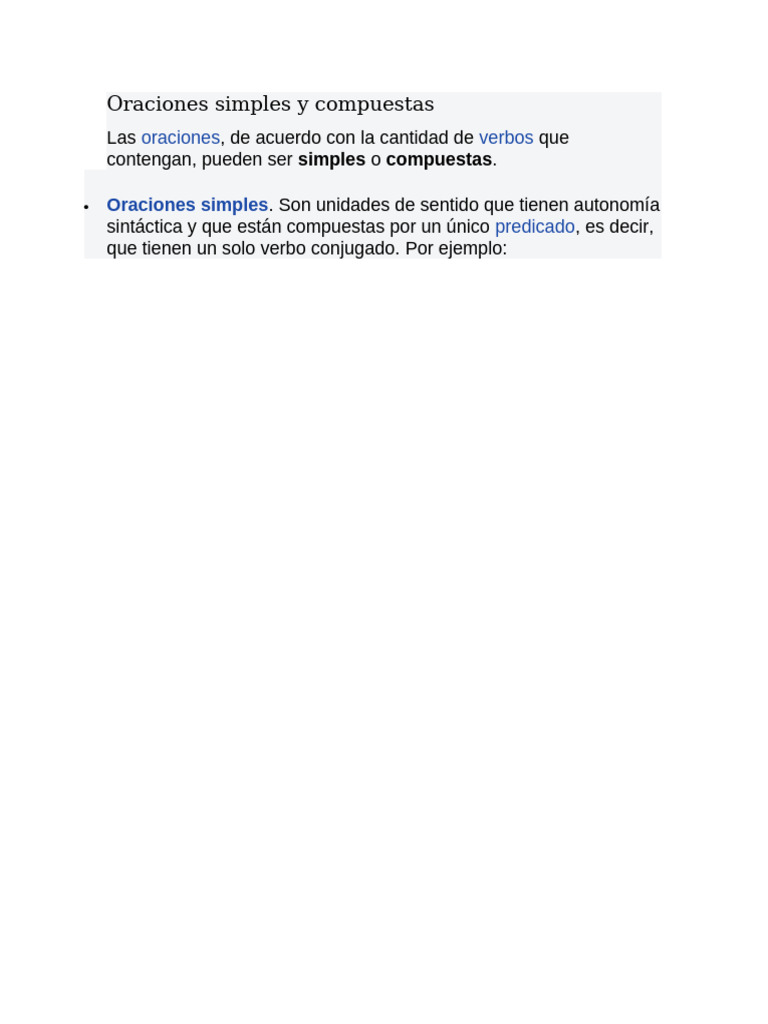 Oraciones Simples y Compuestas Explicadas | PDF | Oración (Lingüística ...
