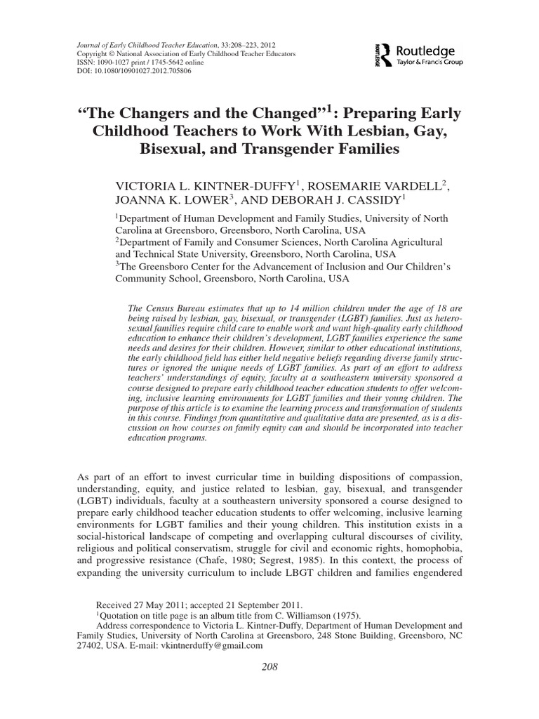 Kintner-Duffy Et Al | PDF | Teachers | Homosexuality