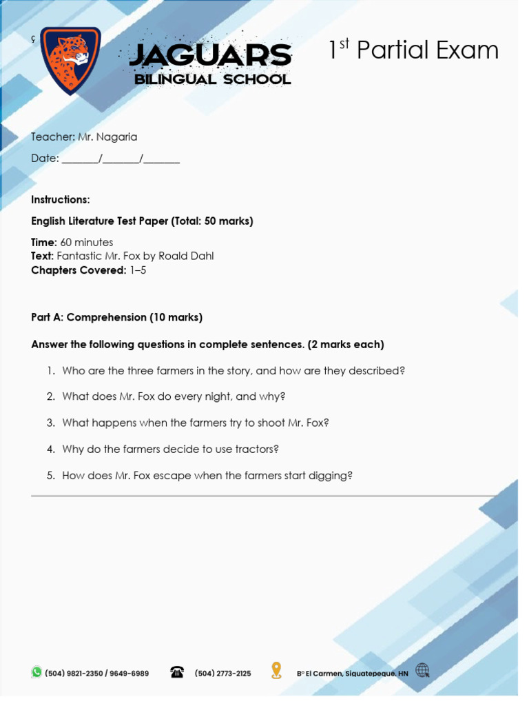 Grade 7 Literature MR Fox | PDF