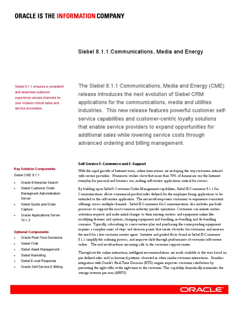 Siebel 8.1.1 Communications, Media and Energy | PDF | Customer ...