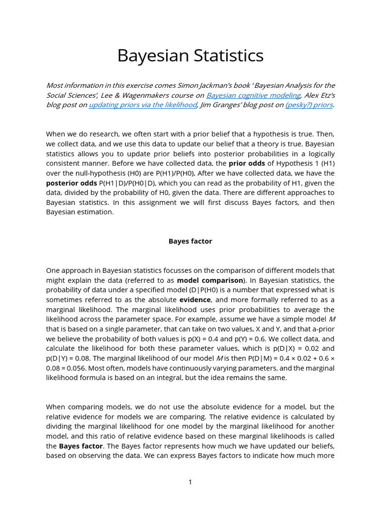 2.2 Bayesian Statistics (1) | PDF | Bayesian Inference | Statistics