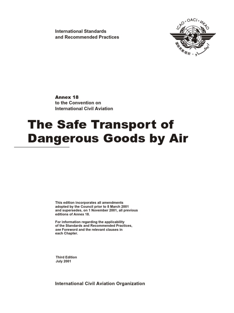 Annex 18 | PDF | Dangerous Goods | Specification (Technical Standard)