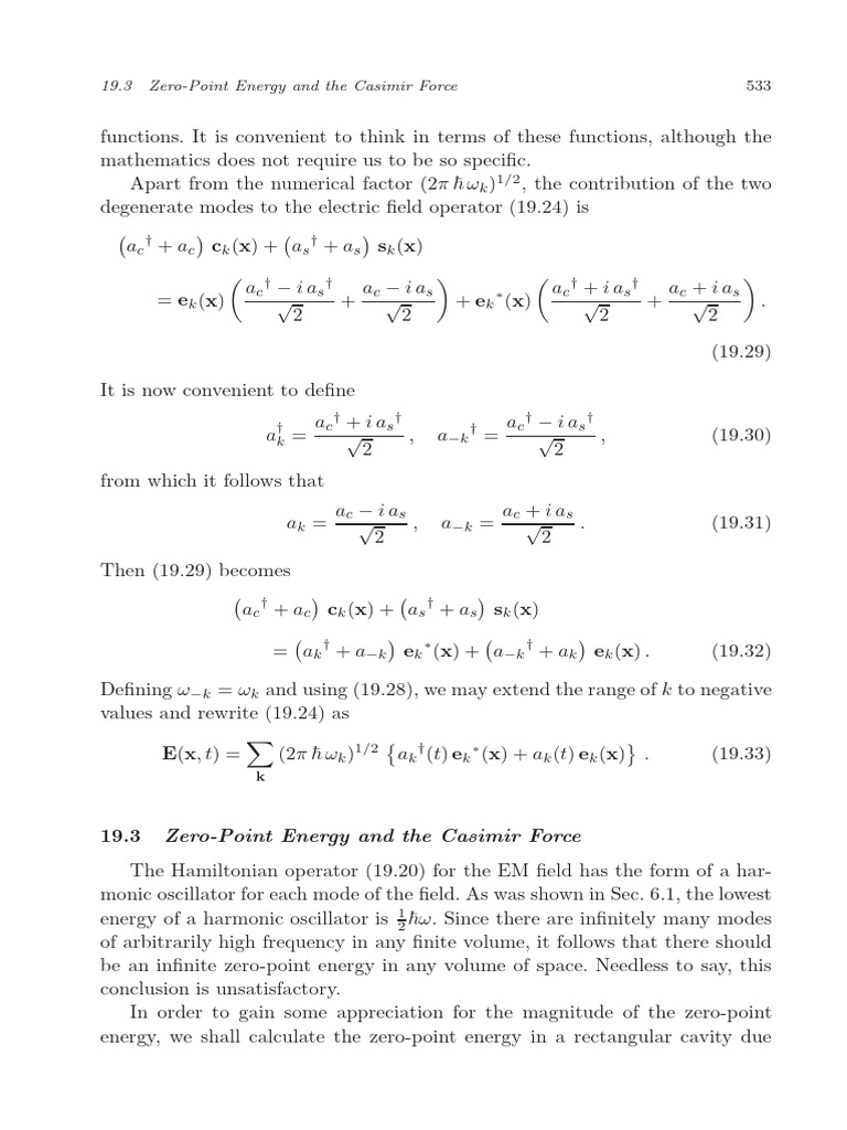Zero-Point Energy and Casimir Force Analysis | PDF | Force | Mechanics