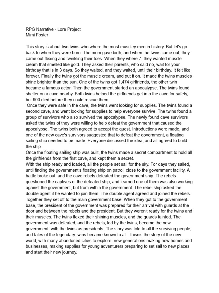 RPG Narrative - Lore Project-2 | PDF