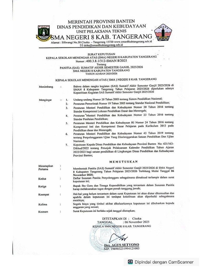 SK Panitia Sas Ganjil 2526 | PDF