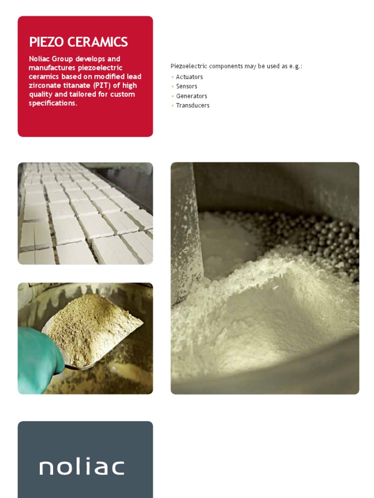 Noliac CEramics NCE Datasheet | PDF | Piezoelectricity | Ceramics