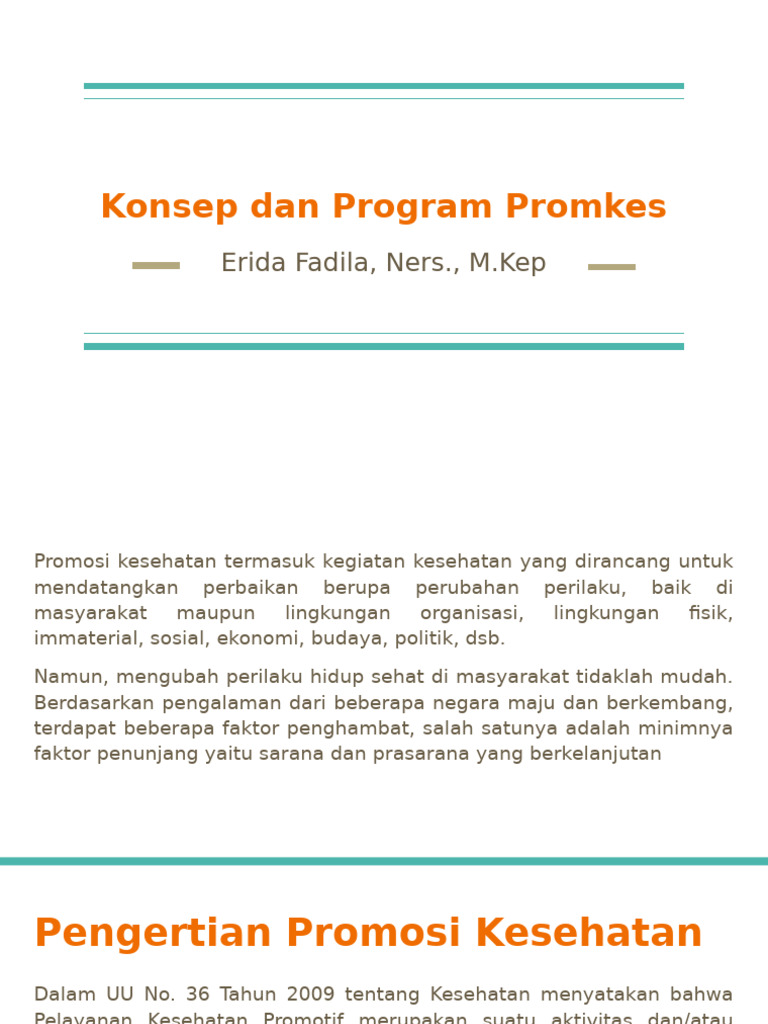Konsep Dan Program Promkes | PDF