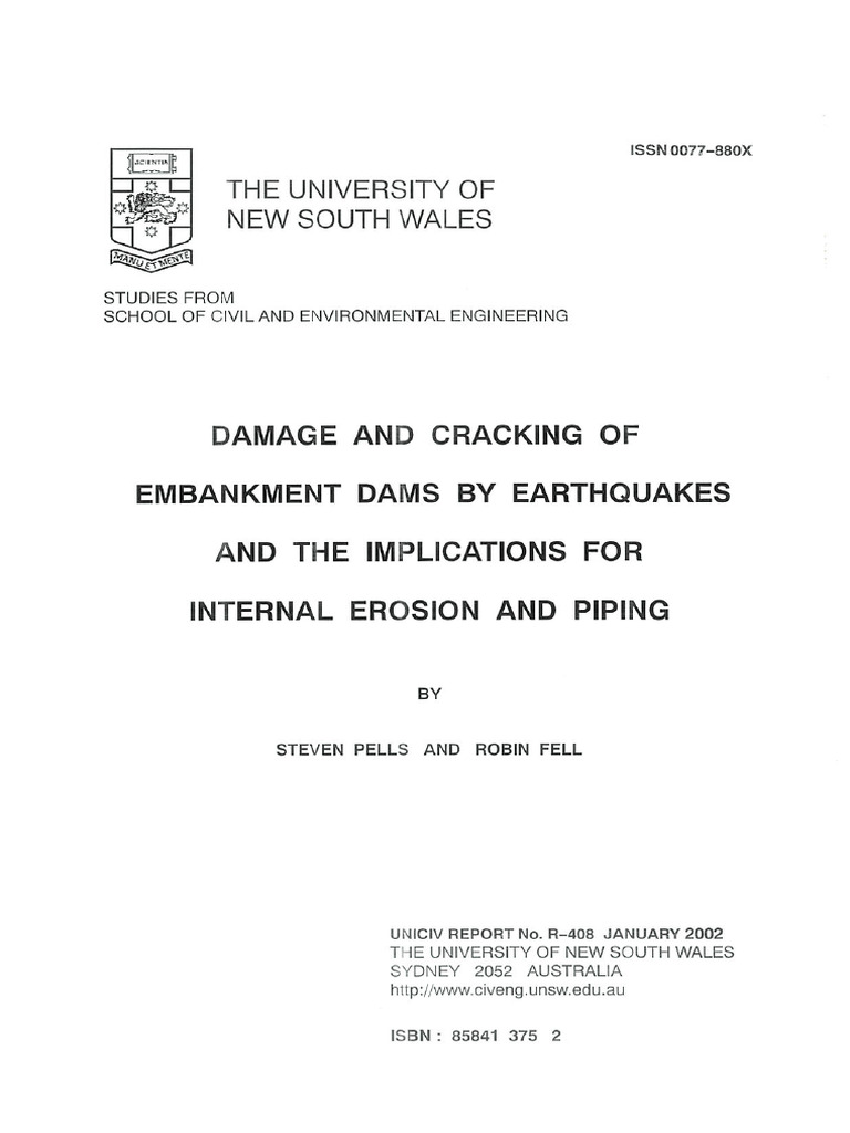 2002 Pells-Fell - Damage and Cracking of Embankment Dams by EQ and The Implications For Internal ...