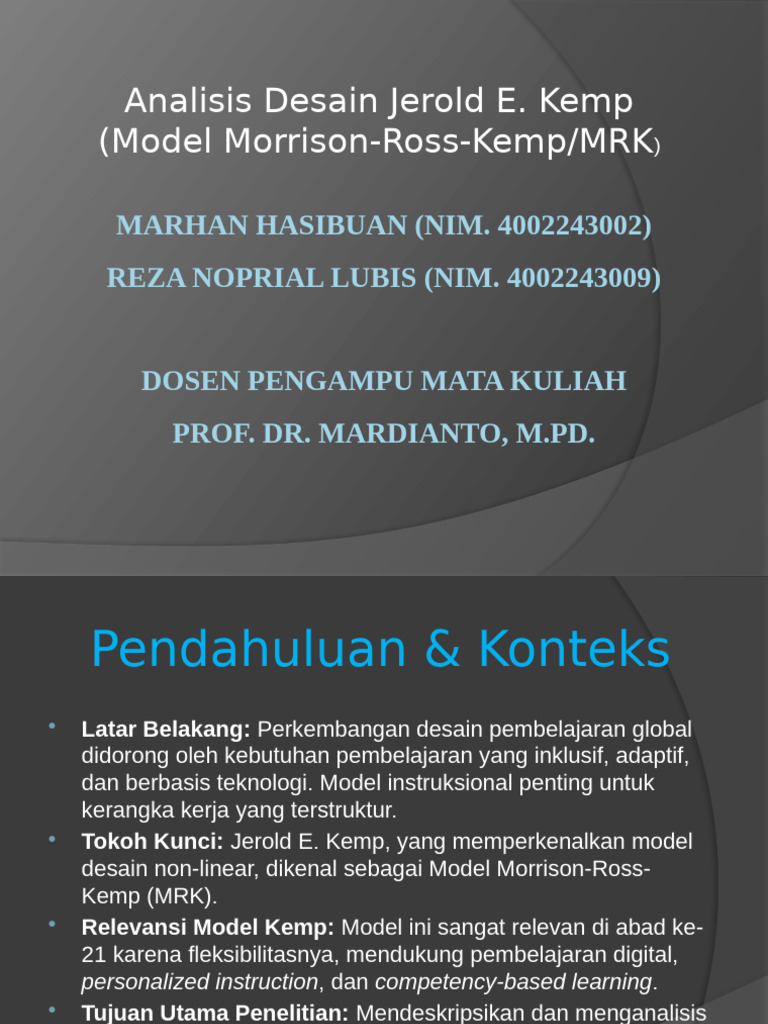 Ppt Desain Jerold e. Kemp | PDF