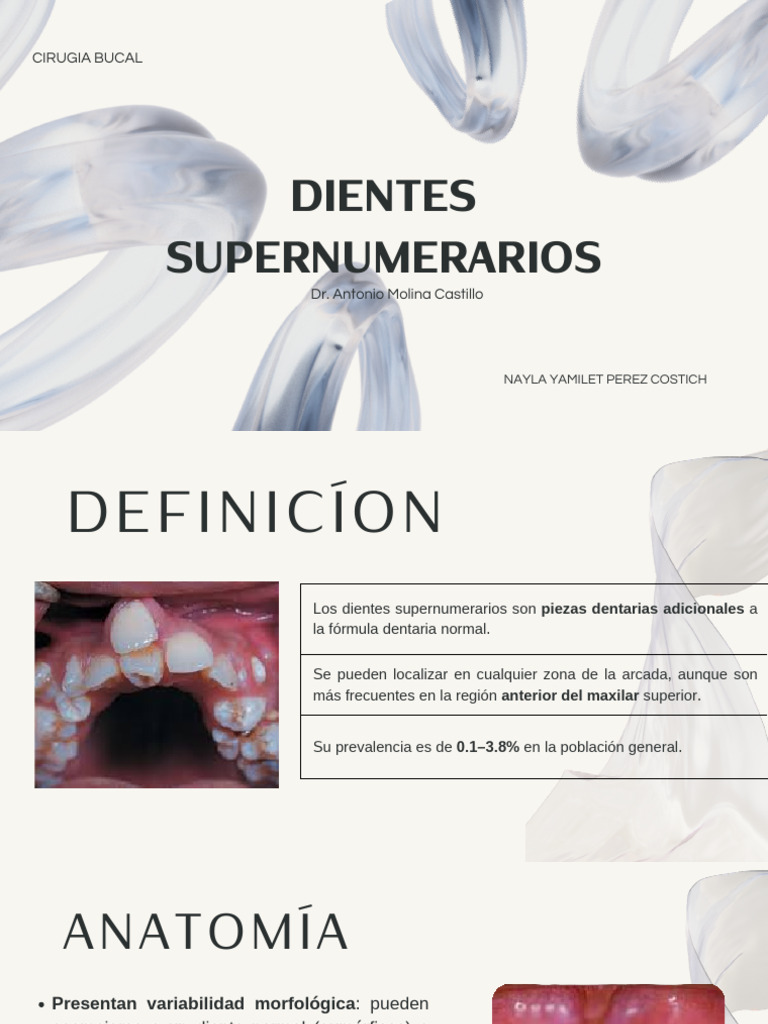 Dispositiva Sobre Los Dientes Supernumerarios | PDF | Diente | Cirugía