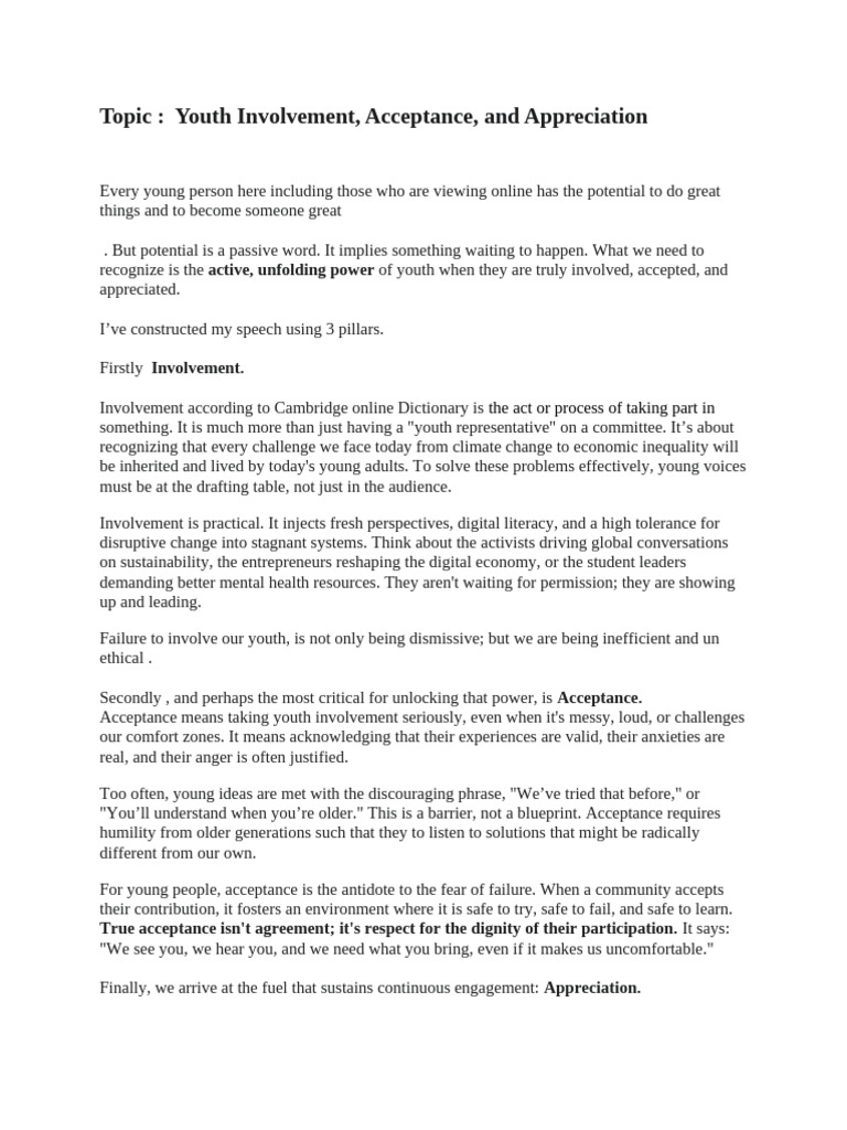 Student Prepared Speech ( J'Quan Edwards1 ) | PDF