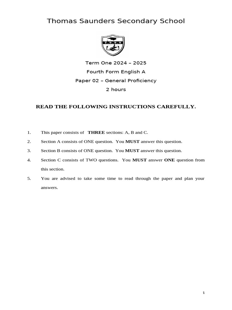 Form 4 English A Exam Paper 2 2024 | PDF | Online Shopping | Retail
