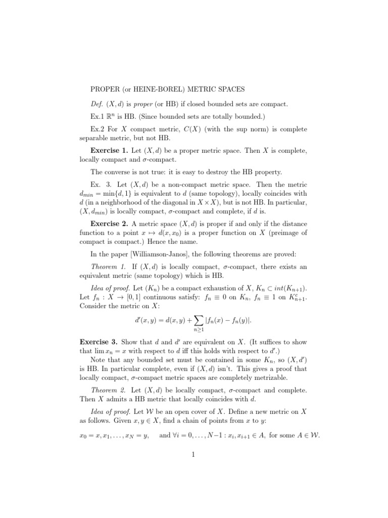 Proper Metric Spaces | PDF | Topological Spaces | Differential Geometry