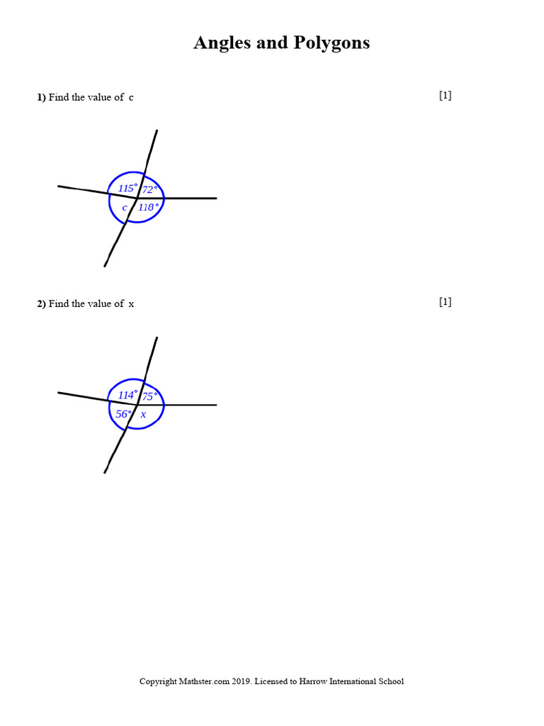 Angles, Triangles and Polygons | PDF | Polytopes | Geometric Measurement