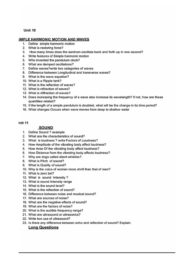 Physics Questionare | PDF