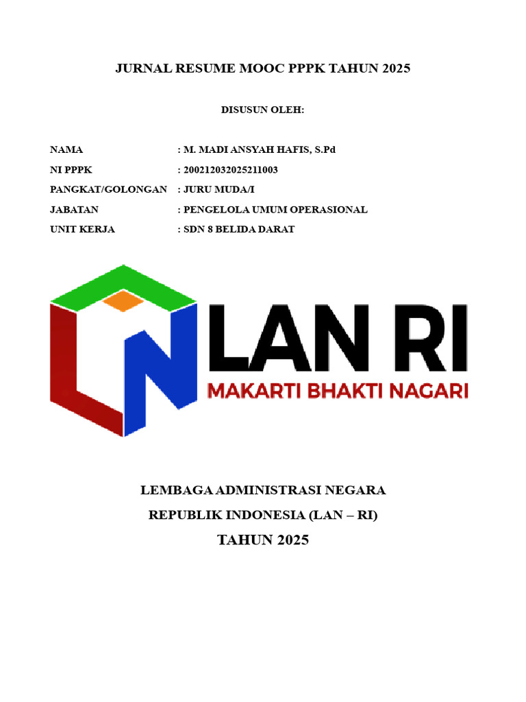 Resume Jurnal MOOC PPPK 2025 | PDF