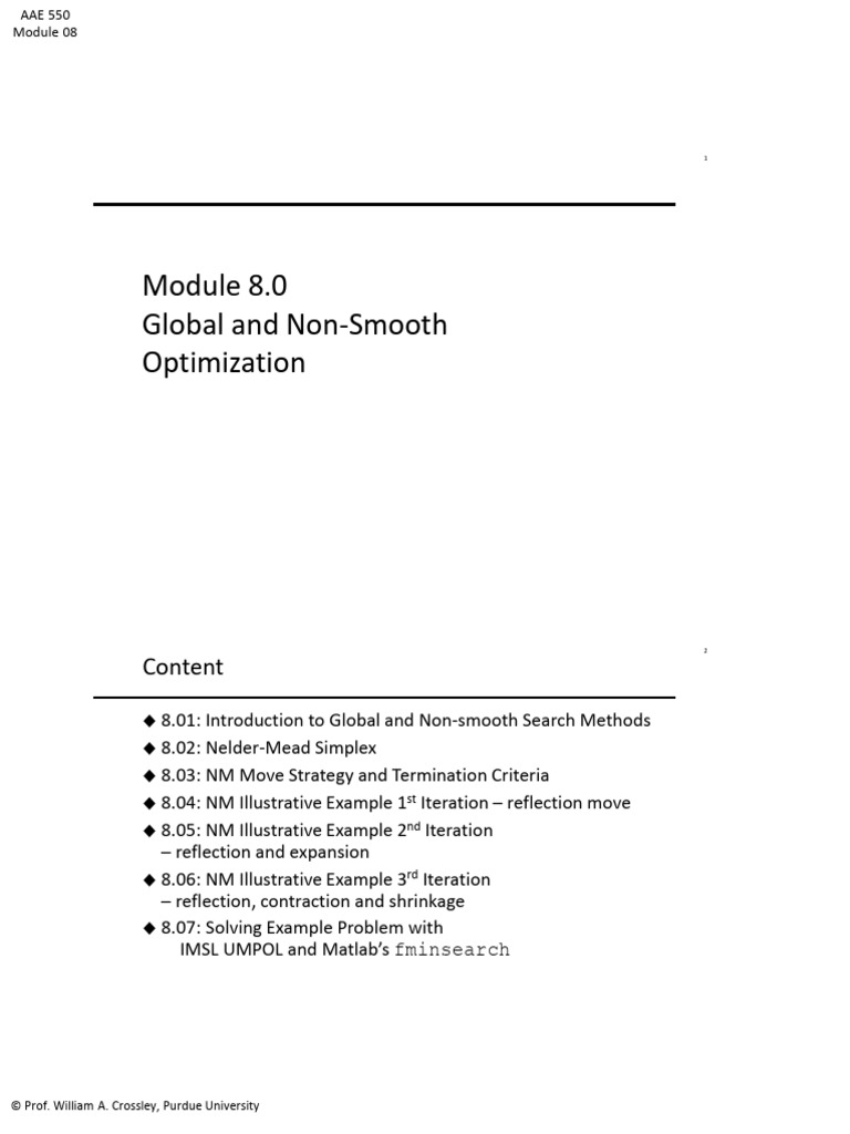 AAE550 Module08 2025 Handout | PDF | Mathematical Optimization | Numerical Analysis