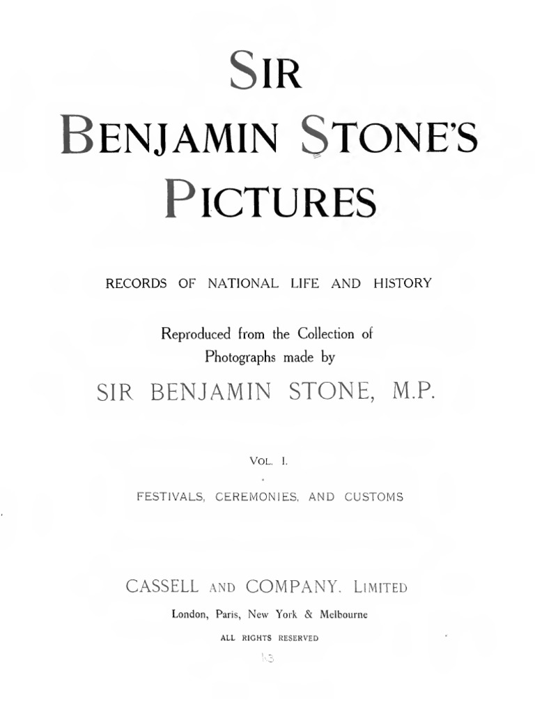 Sir Benjamin Stone's Pictures - Records of National Life and History ...