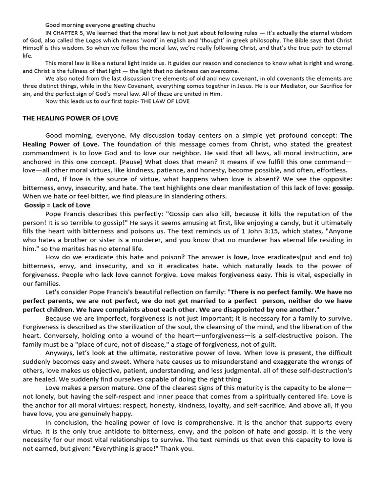 The Healing Power of Love Explained | PDF | Love | Ten Commandments