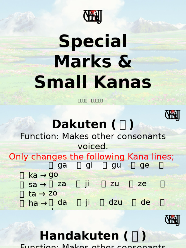 Special Marks | PDF | Phonetics | Japanese Writing System