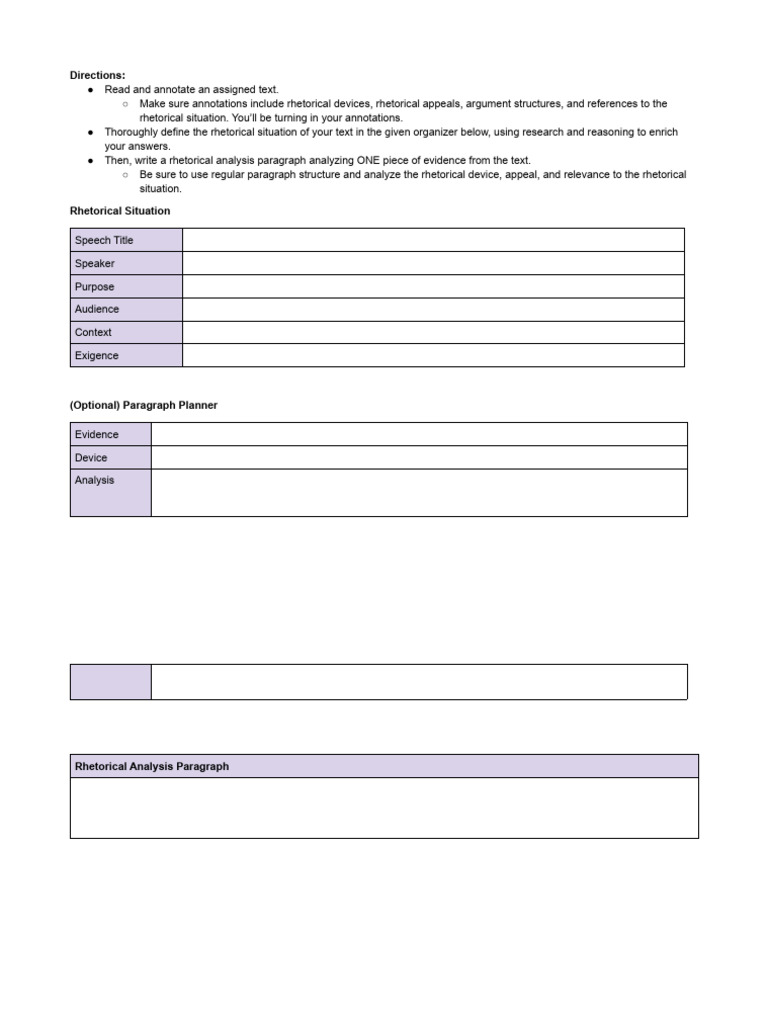 Unit 3 9H Rhetorical Analysis Formative Document | PDF