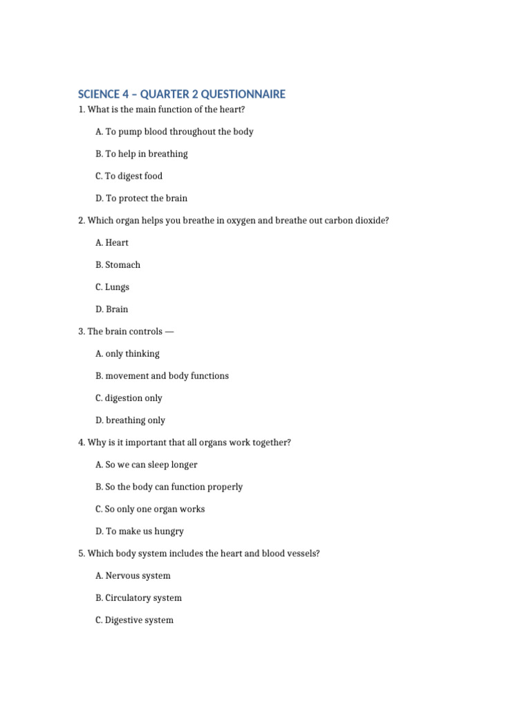 Science 4 Quarter 2 Questionnaire | PDF | Plants | Pupa