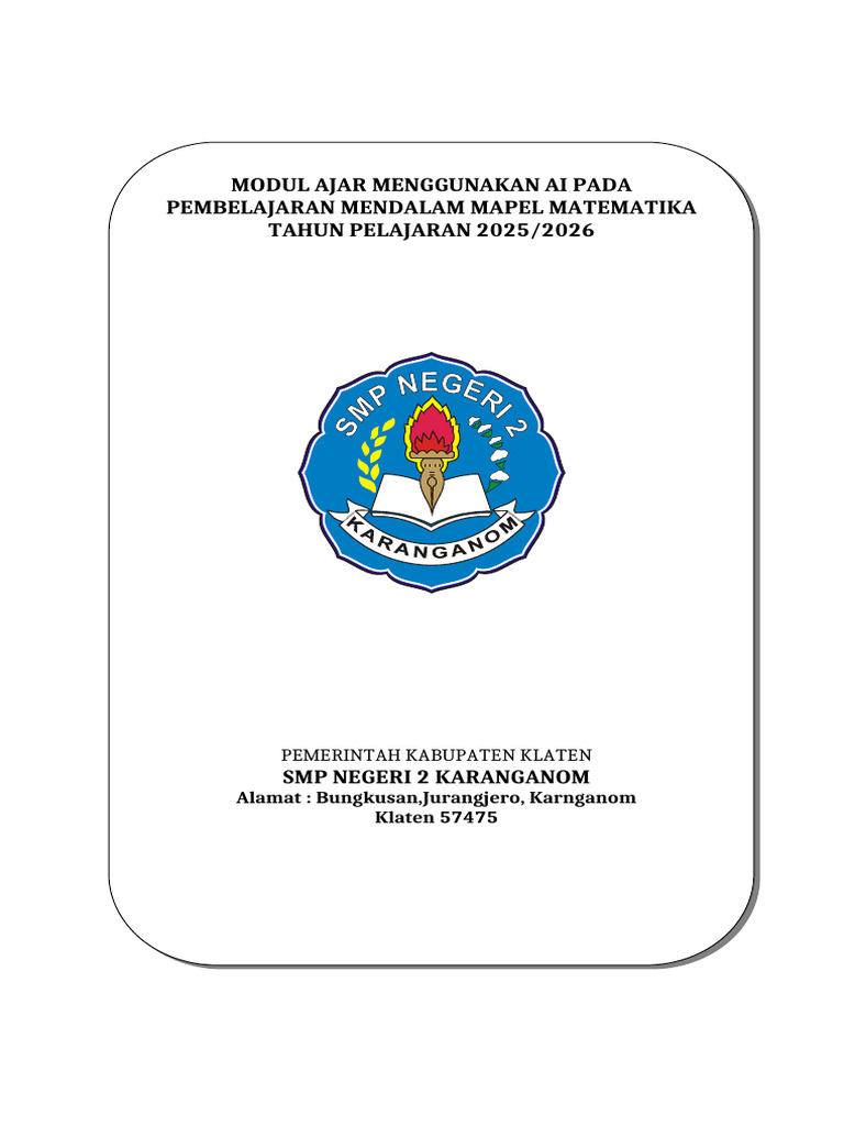 Modul AI untuk Pembelajaran Matematika | PDF