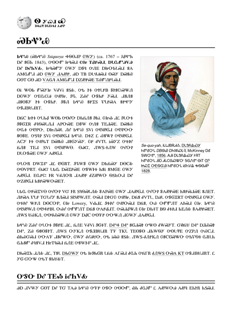 Sequoyah: Creator of Cherokee Alphabet | PDF | Indian Territory ...