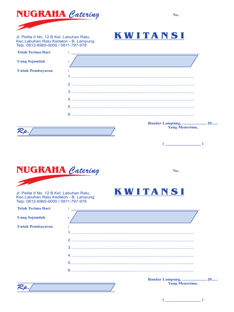 Kwitansi Pembayaran Catering | PDF