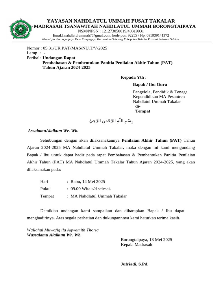 UNDANGAN RAPAT | PDF