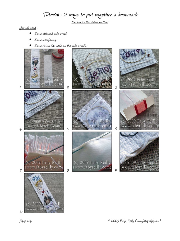 Tutorial: 2 Ways To Put Together A Bookmark | PDF | Clothing | Textiles