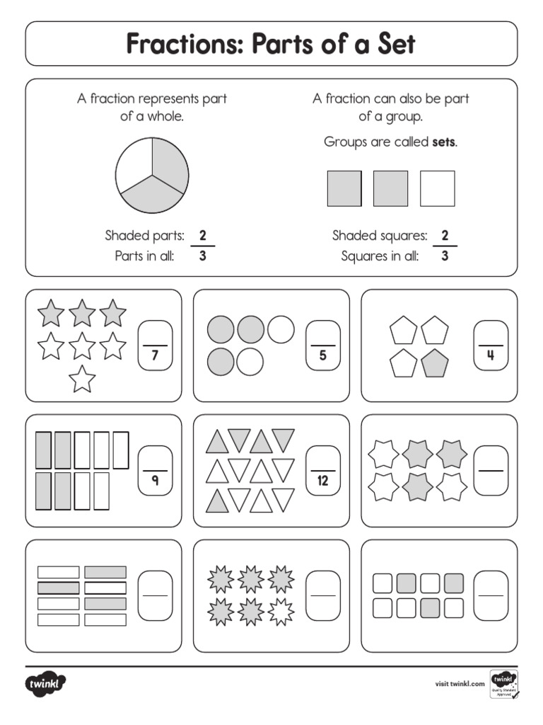 Fractions Parts of A Set Activity | PDF