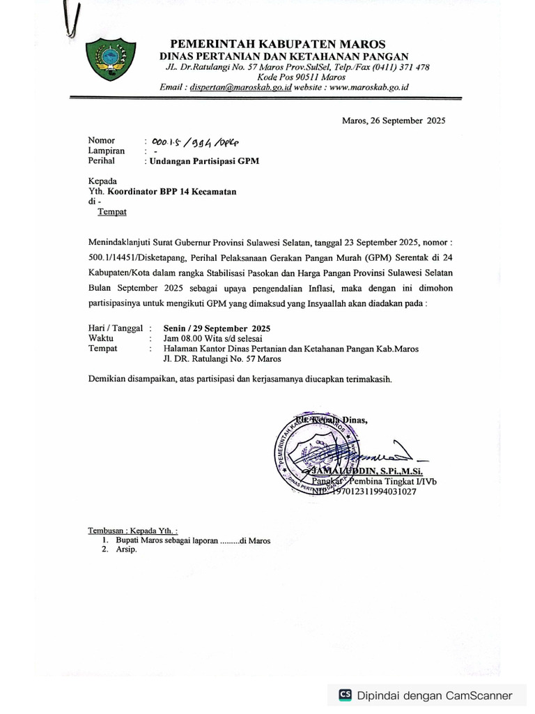 Undangan Partisipasi GPM Utk 14 Kecamatan | PDF