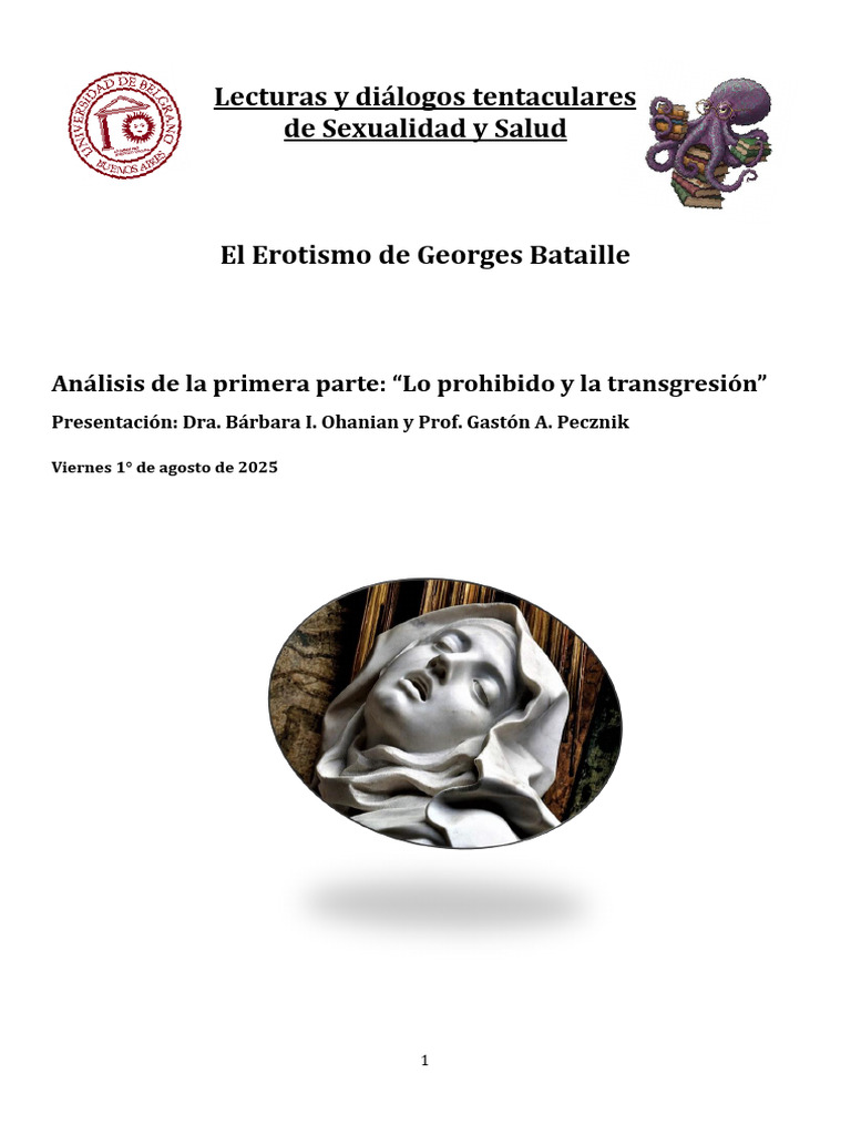 8 - Encuentro 1 de Agosto 2025 - El Erotismo de Bataille | PDF ...