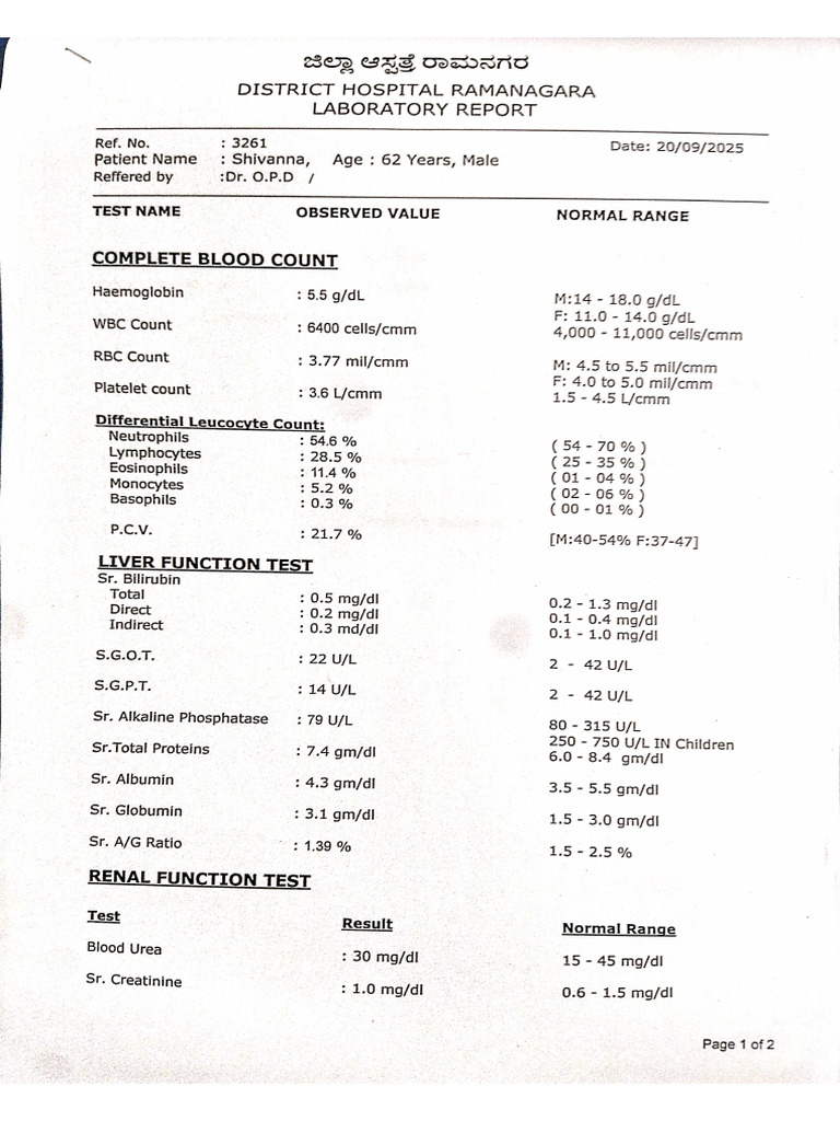 Blood Test | PDF