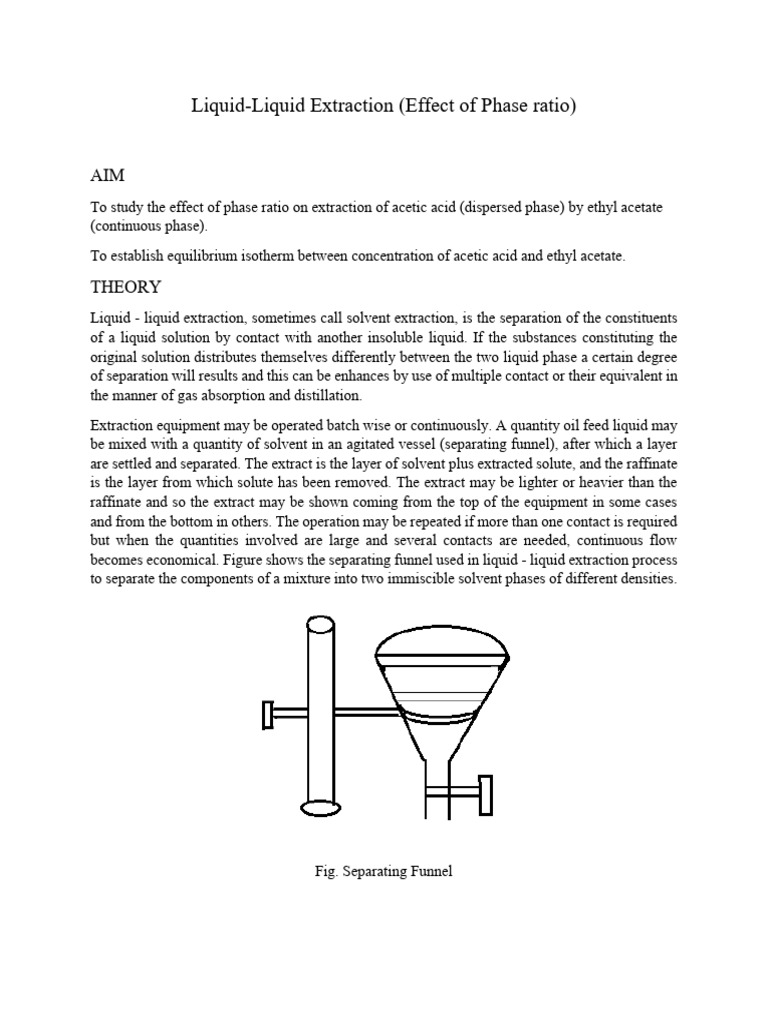 Effect of Phase Ratio on Liquid Extraction | PDF | Phase (Matter) | Liquids