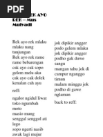 Lirik Lagu Rek Ayo Rek | PDF