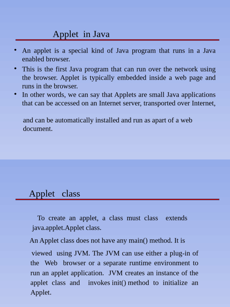 Applet Programming in Java | PDF | Java Virtual Machine | Java ...