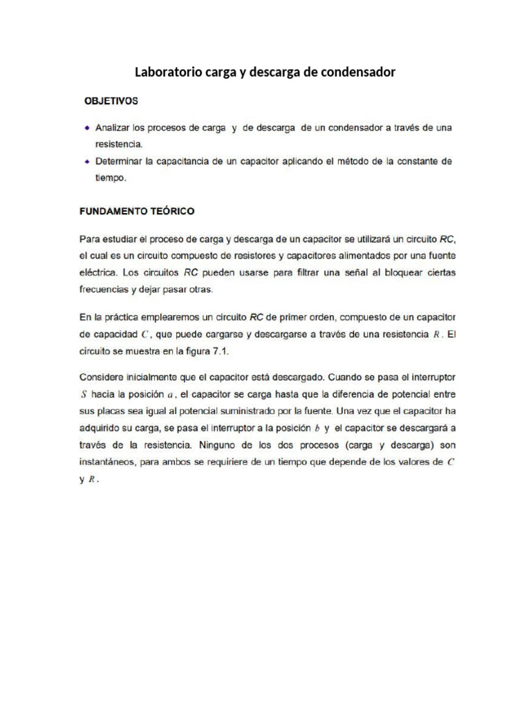 Laboratorio Carga y Descarga Condensador 241114 152913 | PDF ...