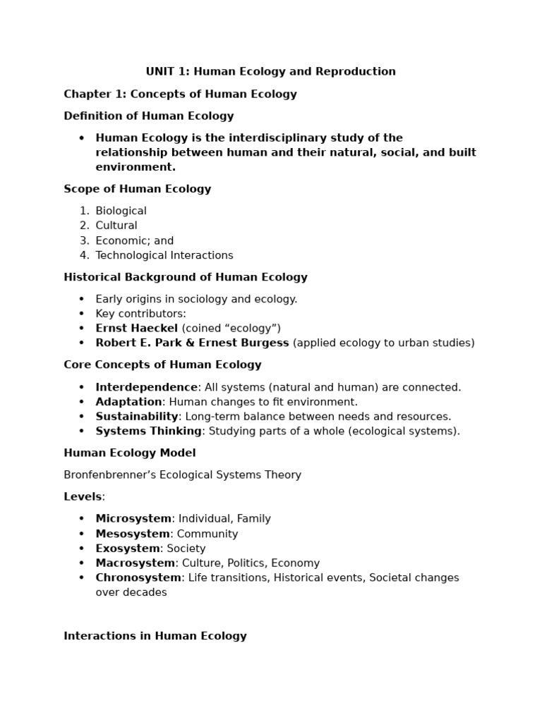 Human Rep Chapter 1 Handout | PDF | Sustainability | Climate Change