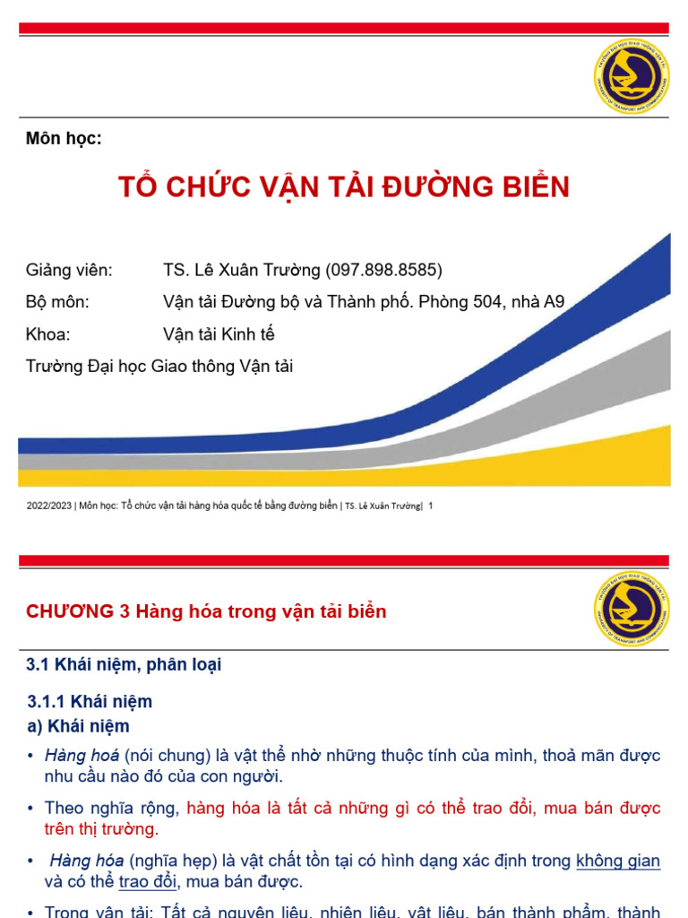 Tài Liệu SV Đọc Chuong 3 Hang Hoa Trong Van Tai Bien | PDF