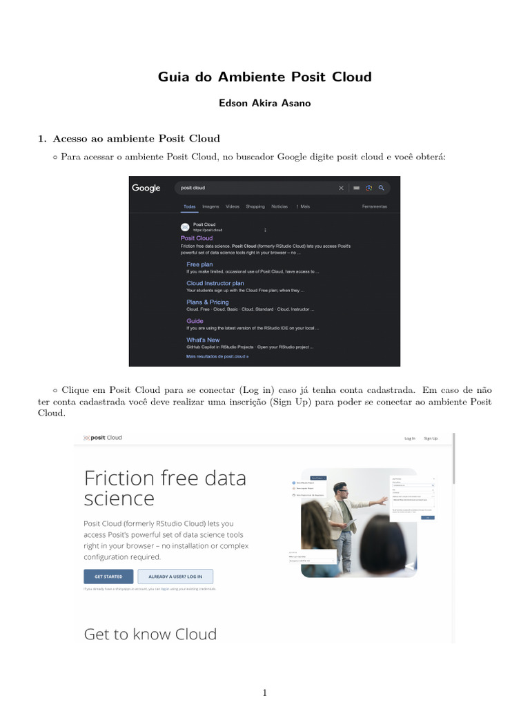 Inscrição no Posit Cloud: Passo a Passo | PDF