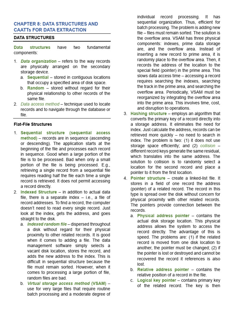 Chapter 8 Data Structures and CAATTs For Data Extraction | PDF ...