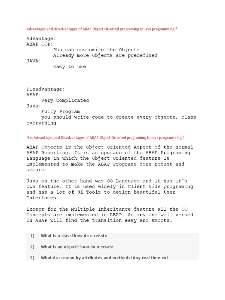 Ooabap Interview Questions Pdf Inheritance Object Oriented