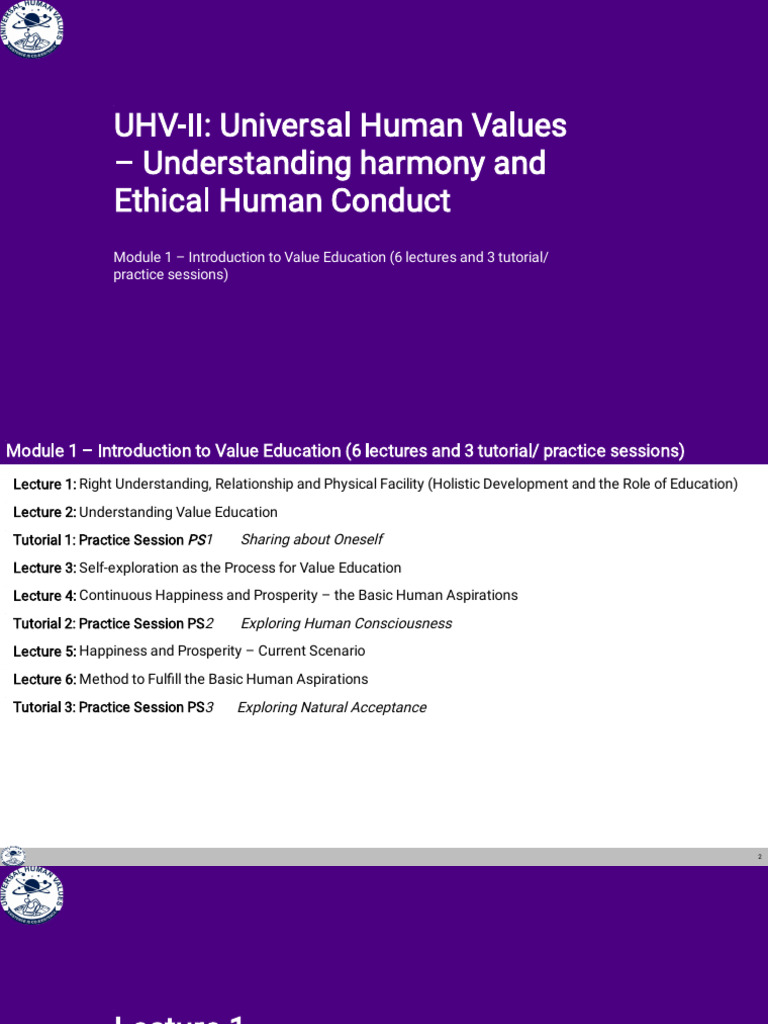 L 1 Understanding Value Education v2 | PDF | Value (Ethics) | Reason