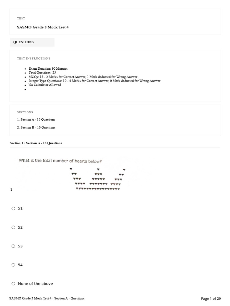 SASMO 18 Grade 3 Paper | PDF | Tests | Evaluation Methods