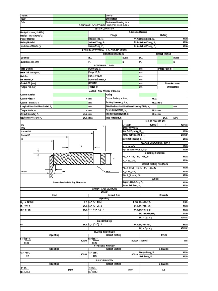 Flange Design Calculations and Data | PDF