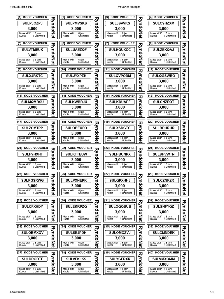 Contoh Data Internet | PDF