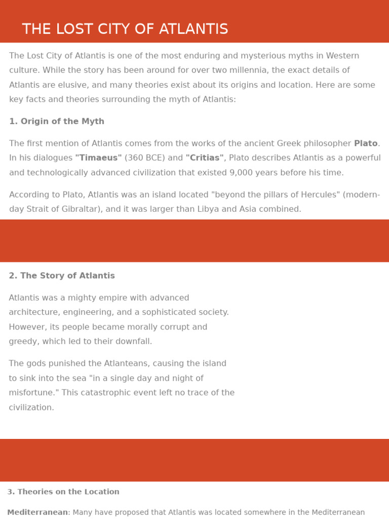 The Mystery of Atlantis Explained | PDF | Atlantis