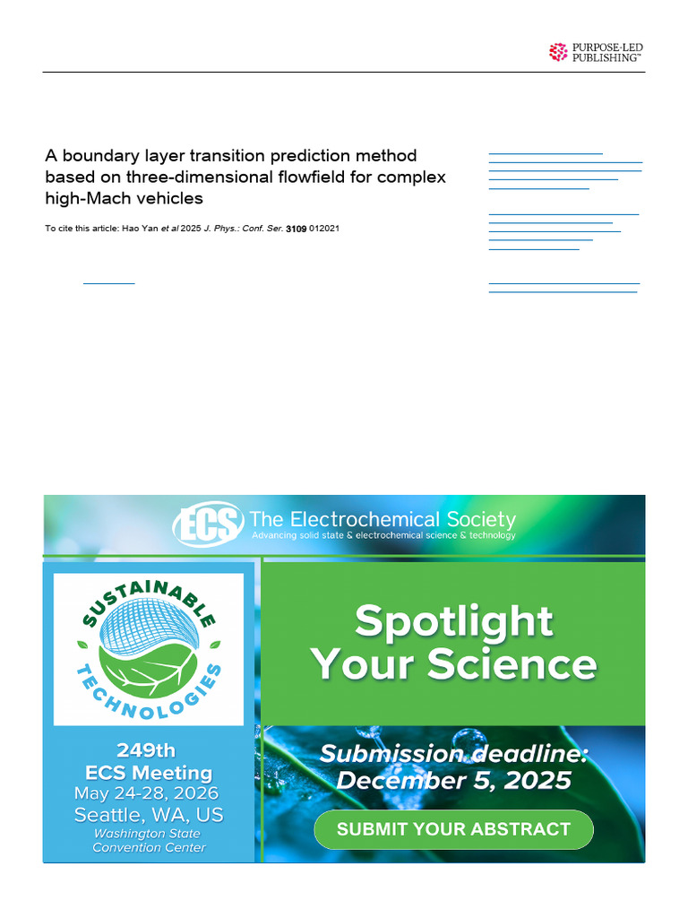 A Boundary Layer Transition Prediction Method Base | PDF | Boundary ...